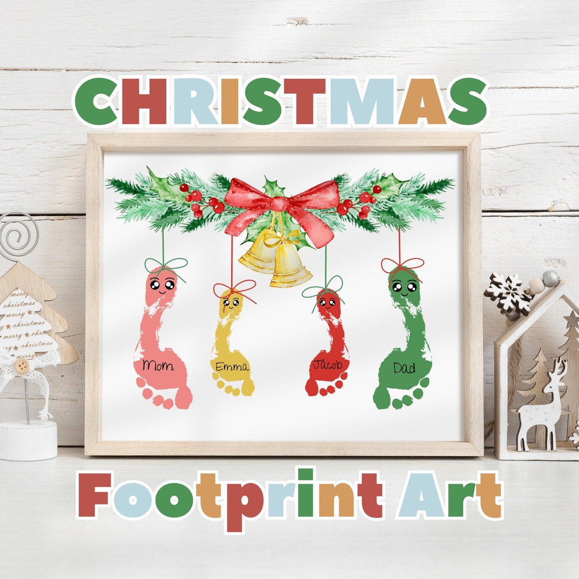 Printable Christmas Footprint Art Christmas Garland Footprint Art ...