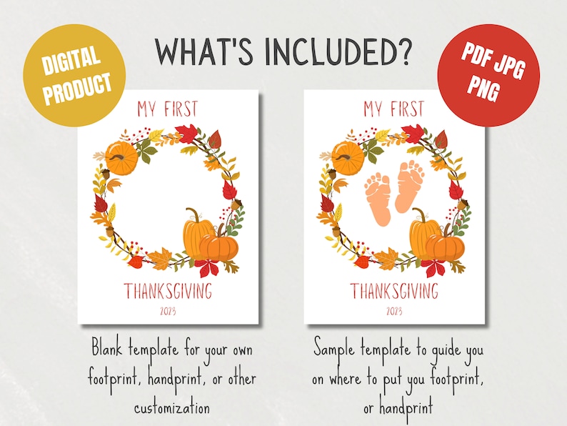 Baby's First Thanksgiving DIY PRINTABLE Footprint Art Craft Cute ...