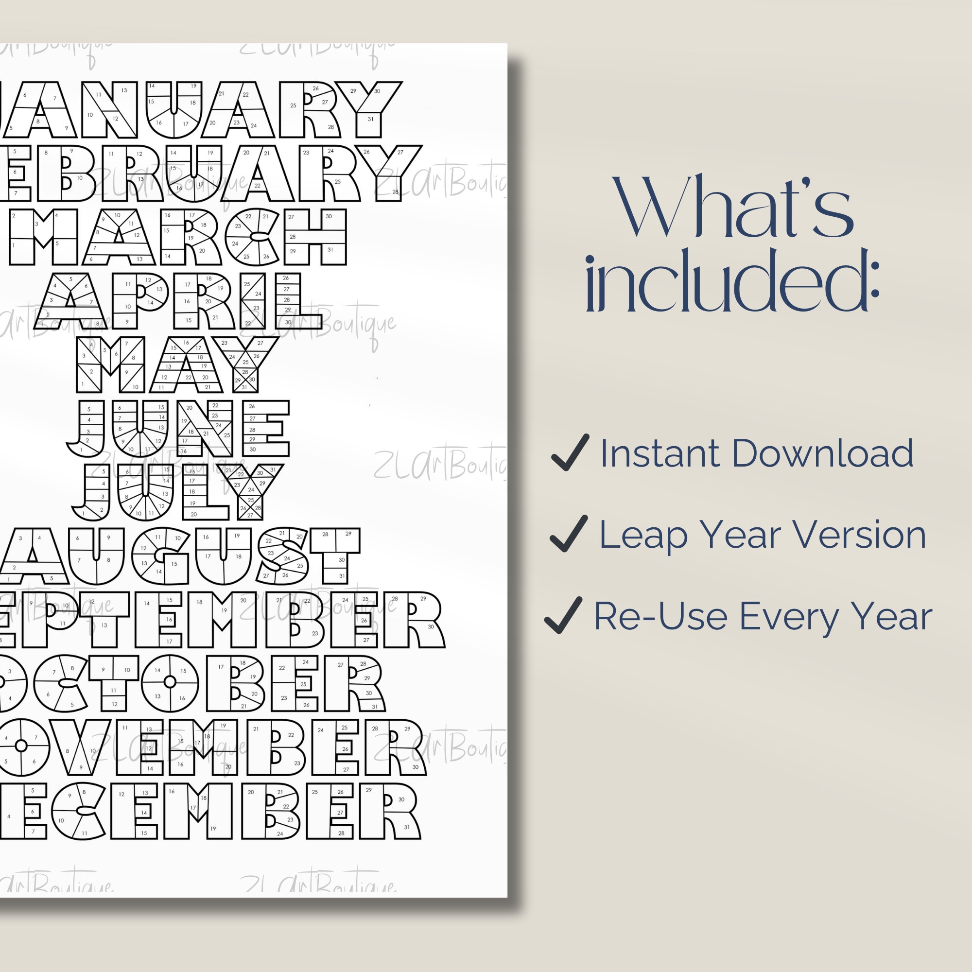 Color-in Habit Tracker Printable | Monthly and Daily Habits Coloring ...