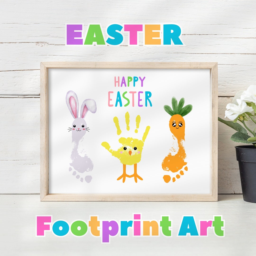 Happy Easter Toddler Craft | Easter Footprint Art Craft | Preschool ...