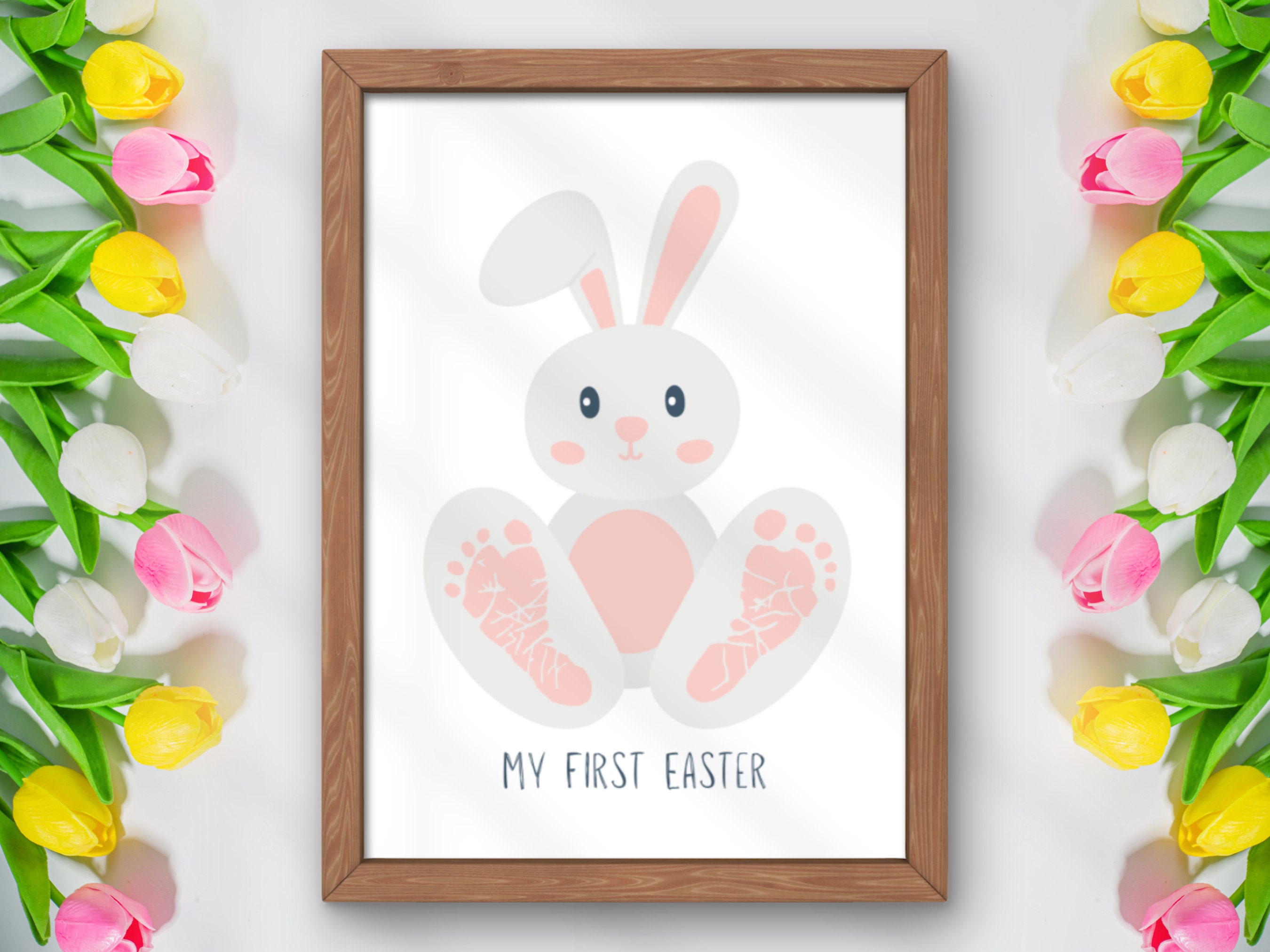 Baby's First Easter DIY Footprint Art Craft Cute Easter Activity ...