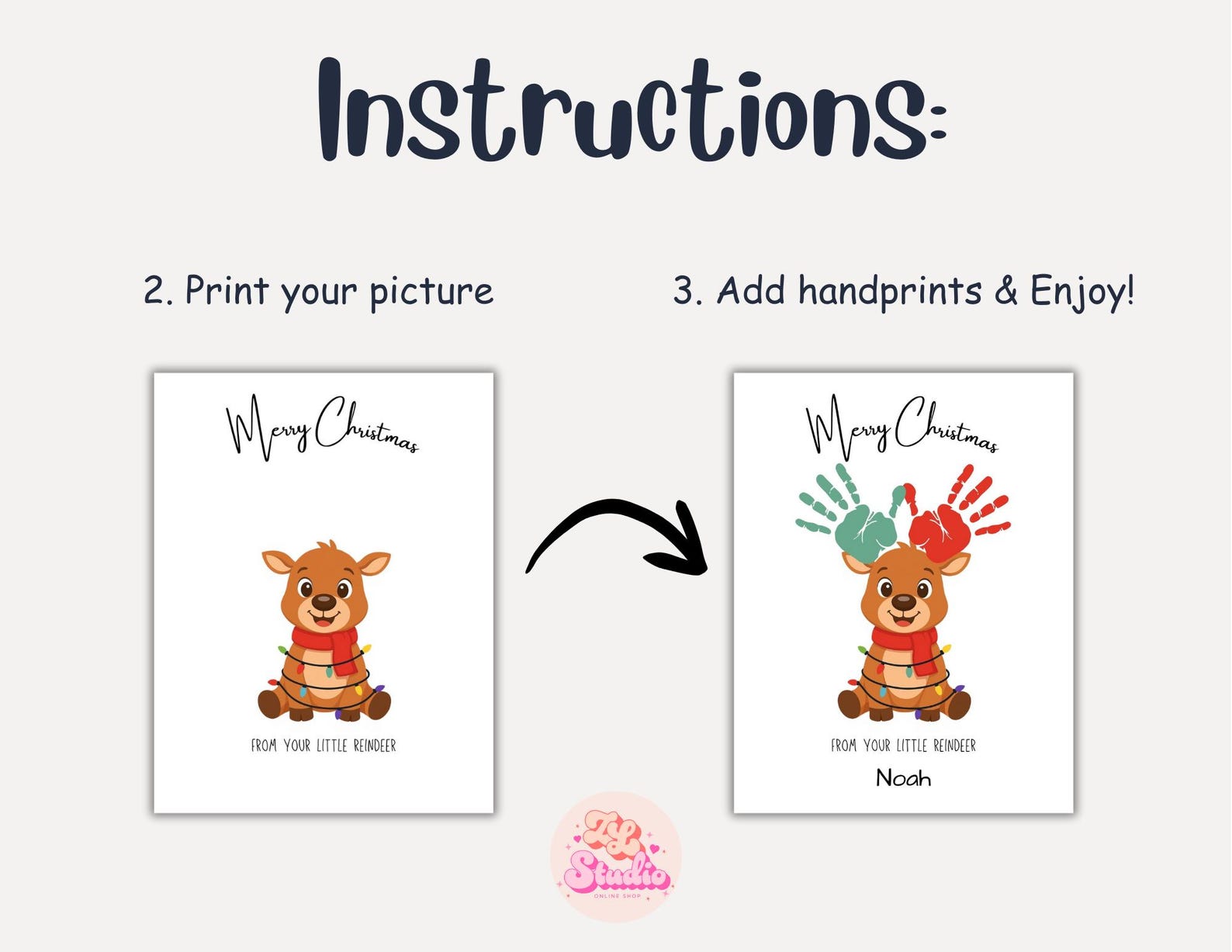 Christmas Handprint Craft, Winter Handprint Art, Printable Preschool ...