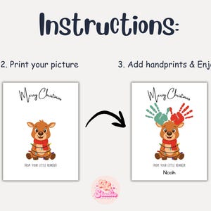 Christmas Handprint Craft, Winter Handprint Art, Printable Preschool ...