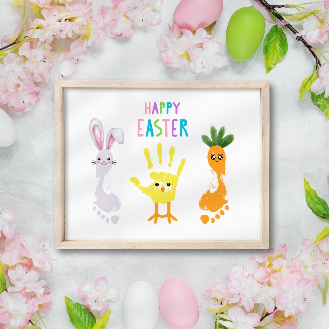 Happy Easter Toddler Craft Easter Footprint Art Craft Preschool Easter ...