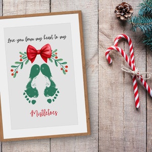 Mistletoe Christmas Footprint Art Craft | Holiday Craft | Kids Baby ...