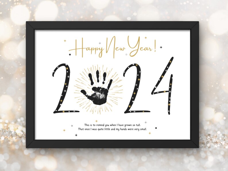 Happy New Year 2024 DIY Handprint New Year Art Craft Cute New Year's ...