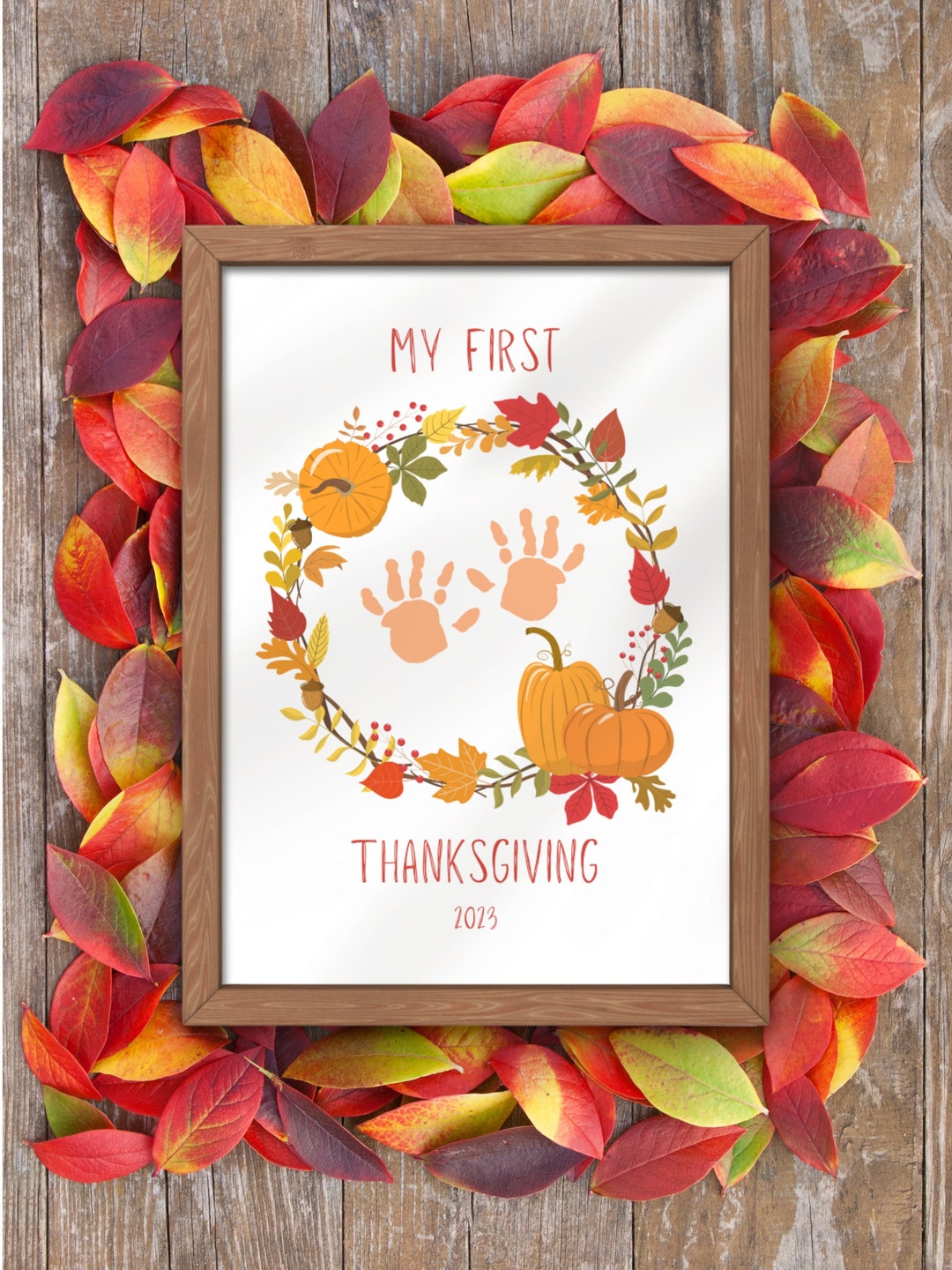 Baby's First Thanksgiving Photo Prop Printable Thanksgiving Handprint ...