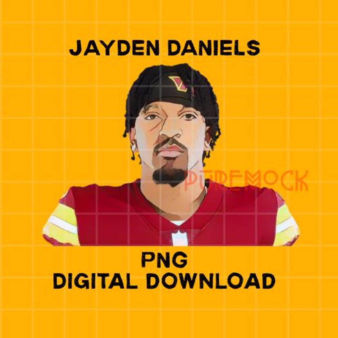 Jayden Daniels PNG Digital Download, JD5 Commanders Football Quaterback ...