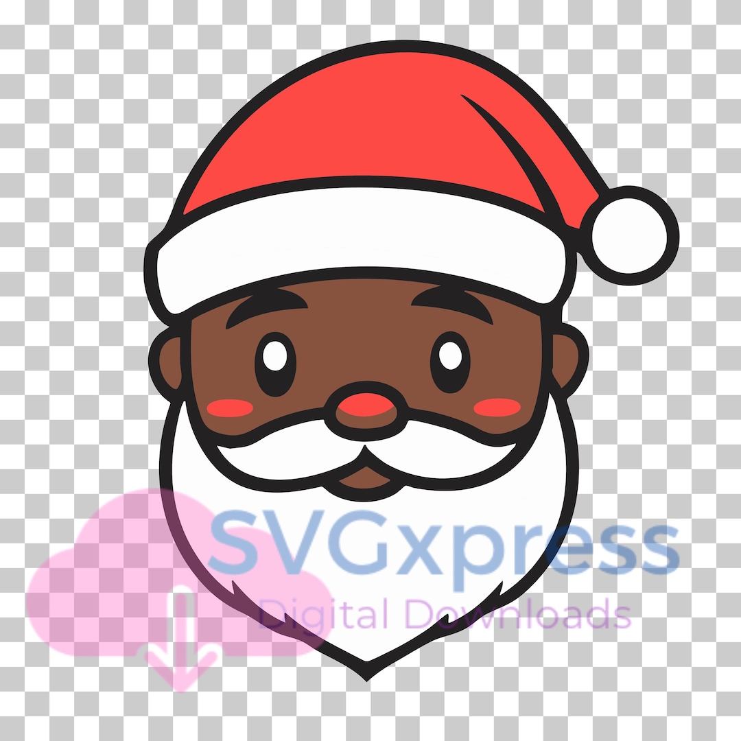 Black Santa SVG, Black Santa Digital Download, Cut File, Clip Art - Etsy