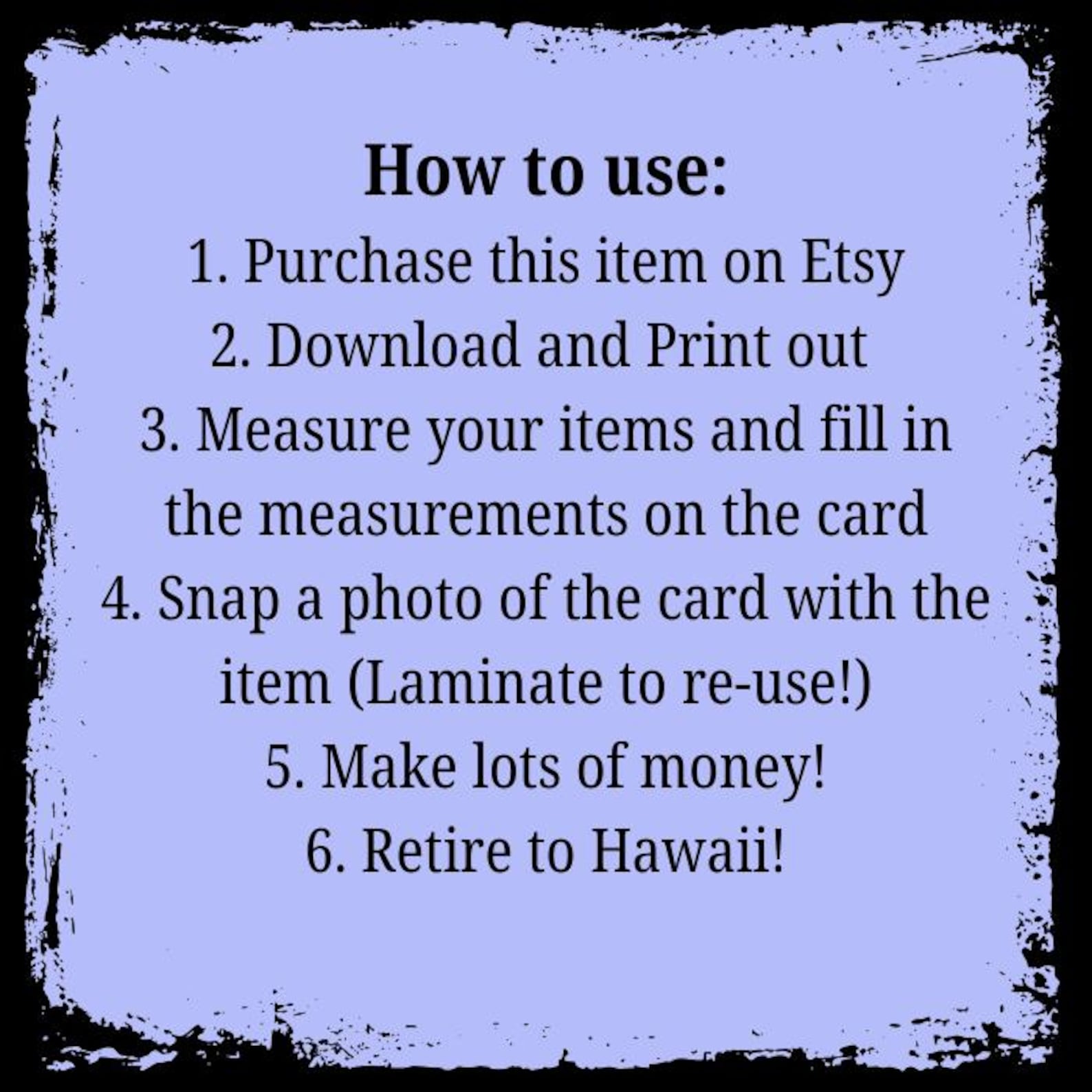 Reseller Clothing Measurement Guide, Cards, Chart, Template, Ebay ...