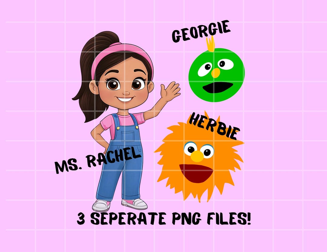 Ms. Rachel, Herbie, Georgie PNG Digital Download Files, 3 Separate ...