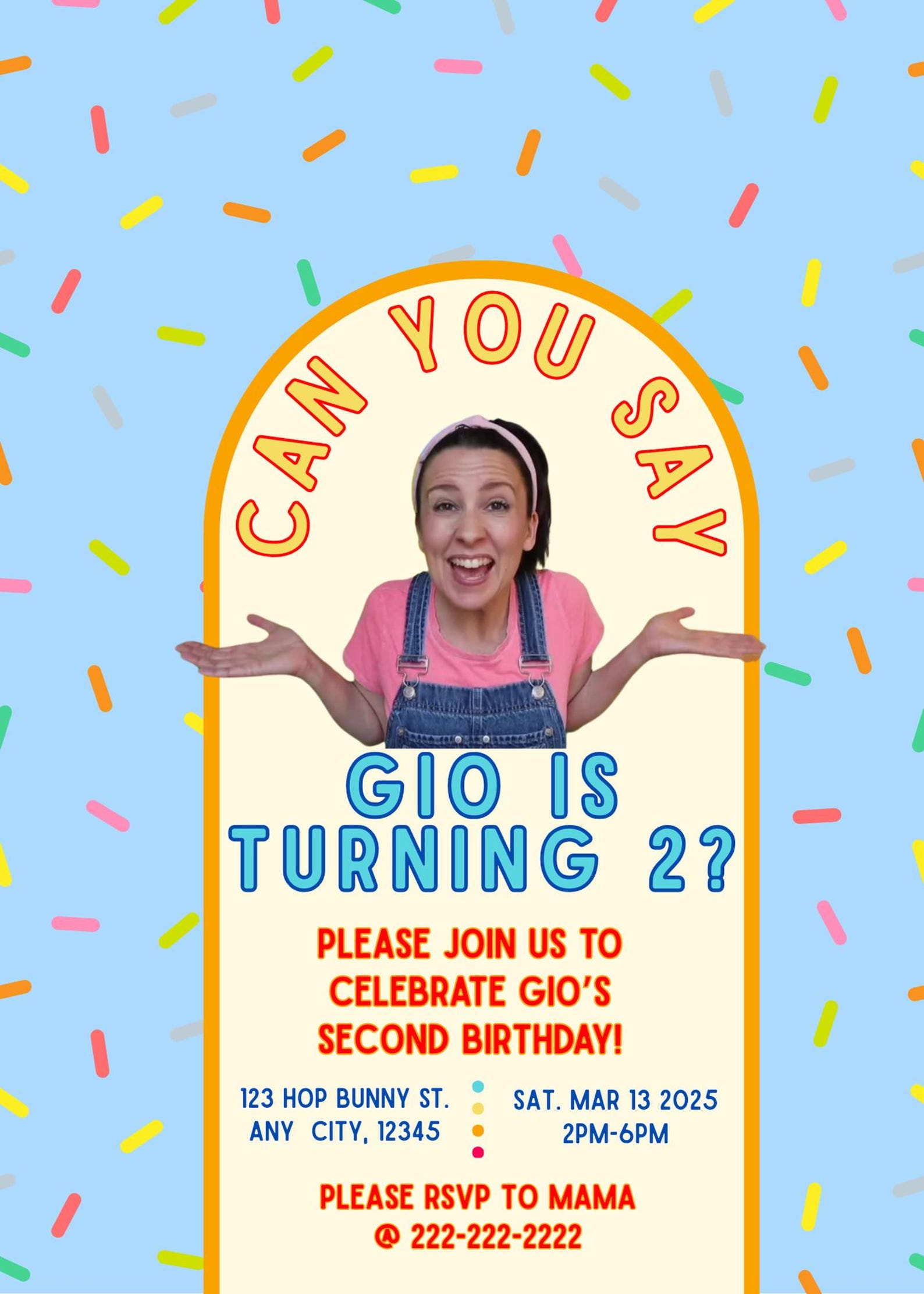 Ms Rachel Boy Birthday 1st 2nd 3rd Blue Birthday Invitation, Ms Rachel ...