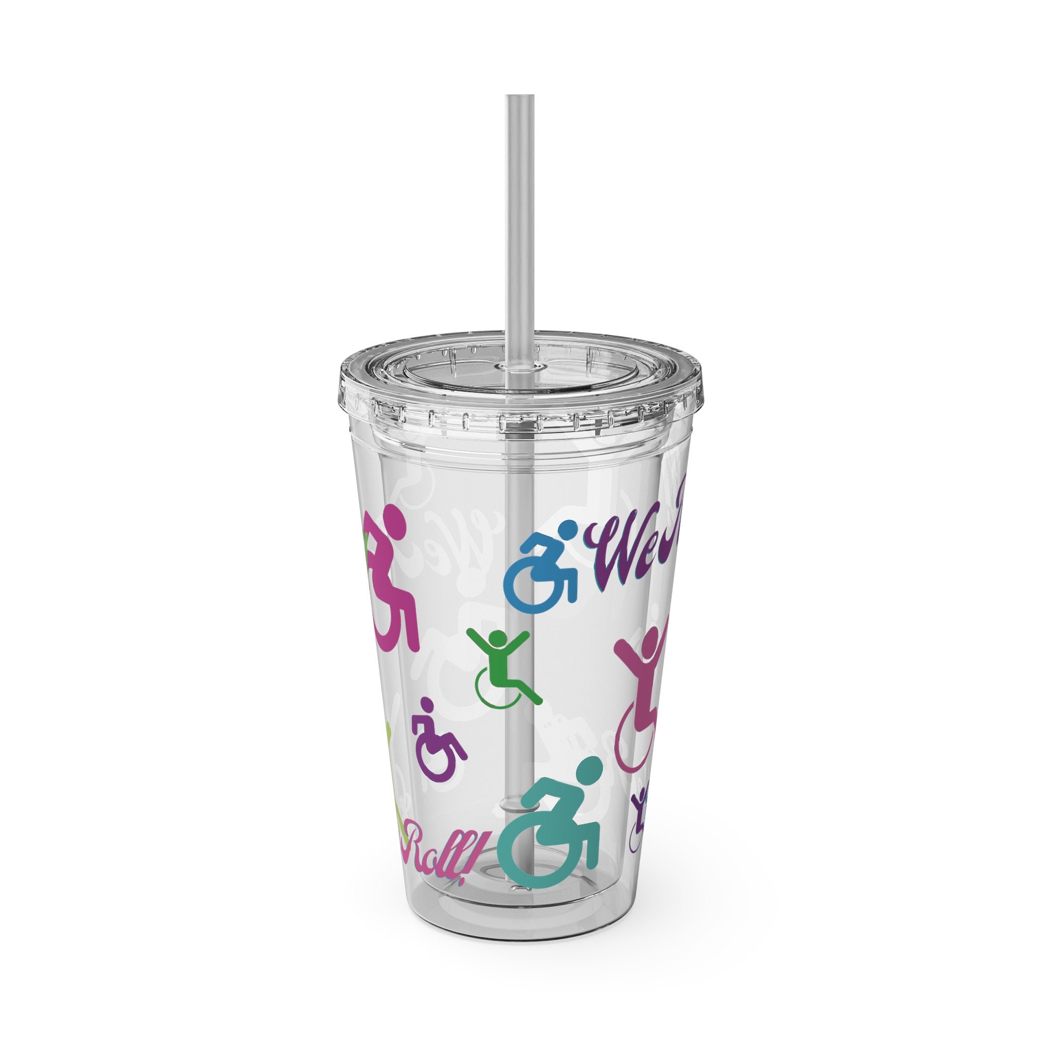 Tumbler, We Roll! Wheelchair-themed Drinkware, Inclusive Coffee Cup ...