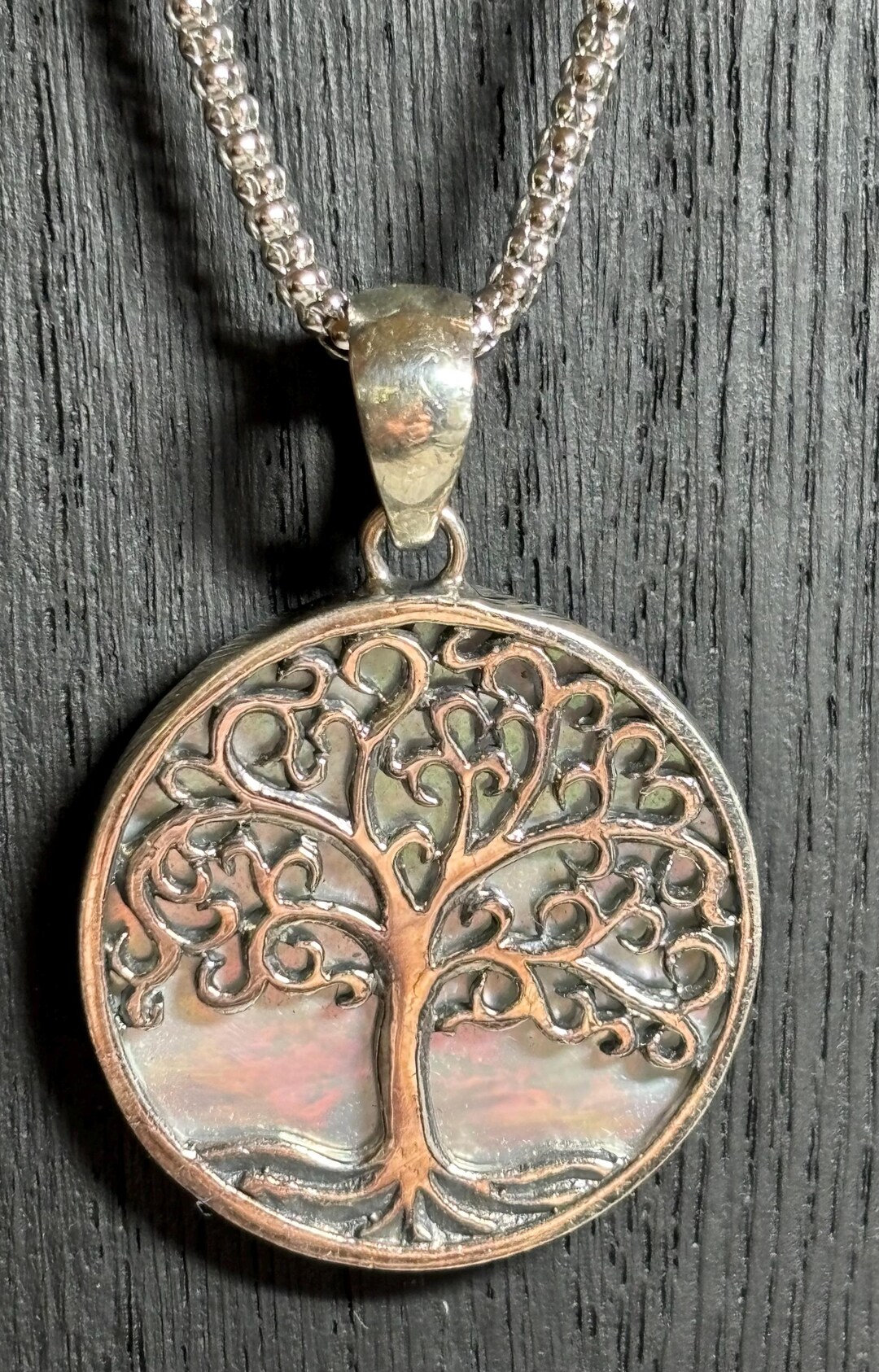 Mother of Pearl Tree of Life Pendant - 925 Silver 18 Inch Chain - Etsy
