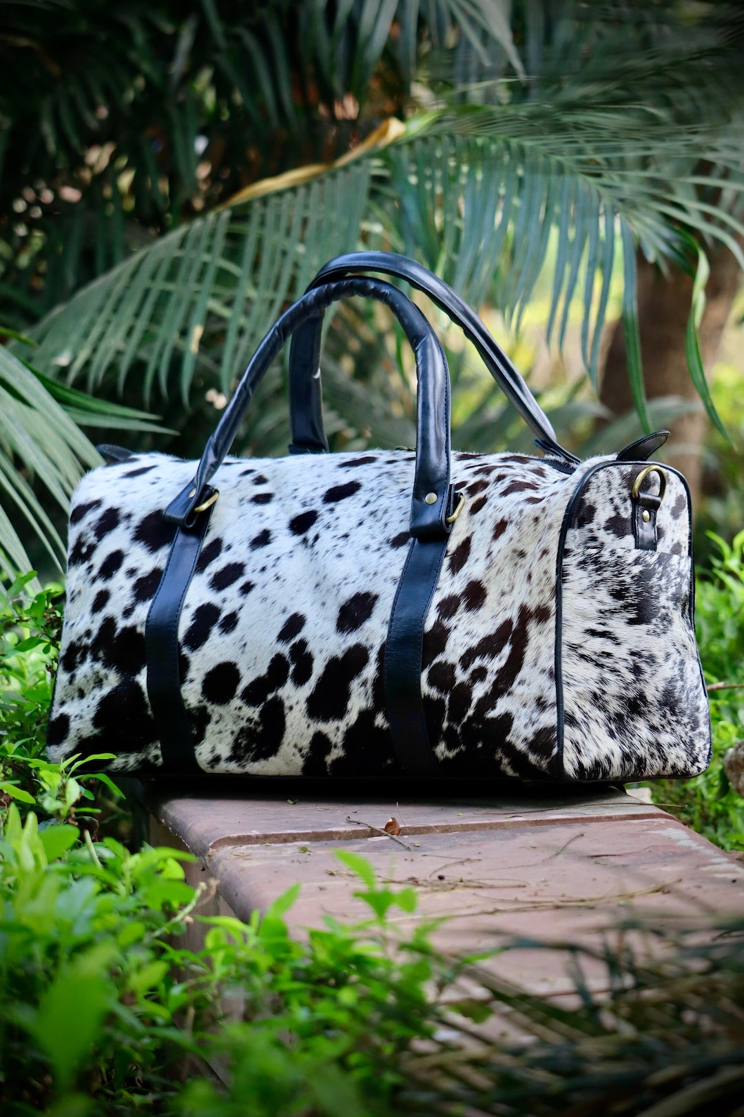 COWHIDE DUFFLE BAG, Cowhide Luggage, Cowhide Weekender Duffel Bag ...