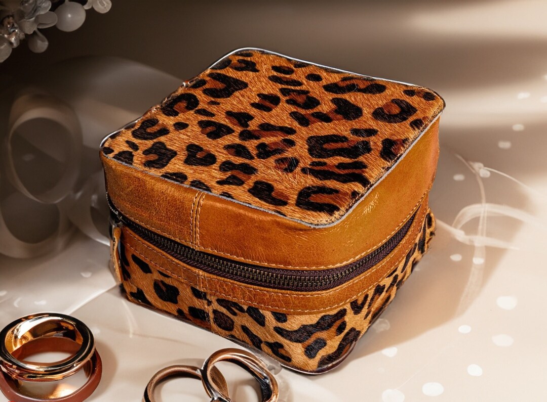 JWELLERY BOX for WOMEN, Cheetah Print Leather Vanity Box, Accessories ...