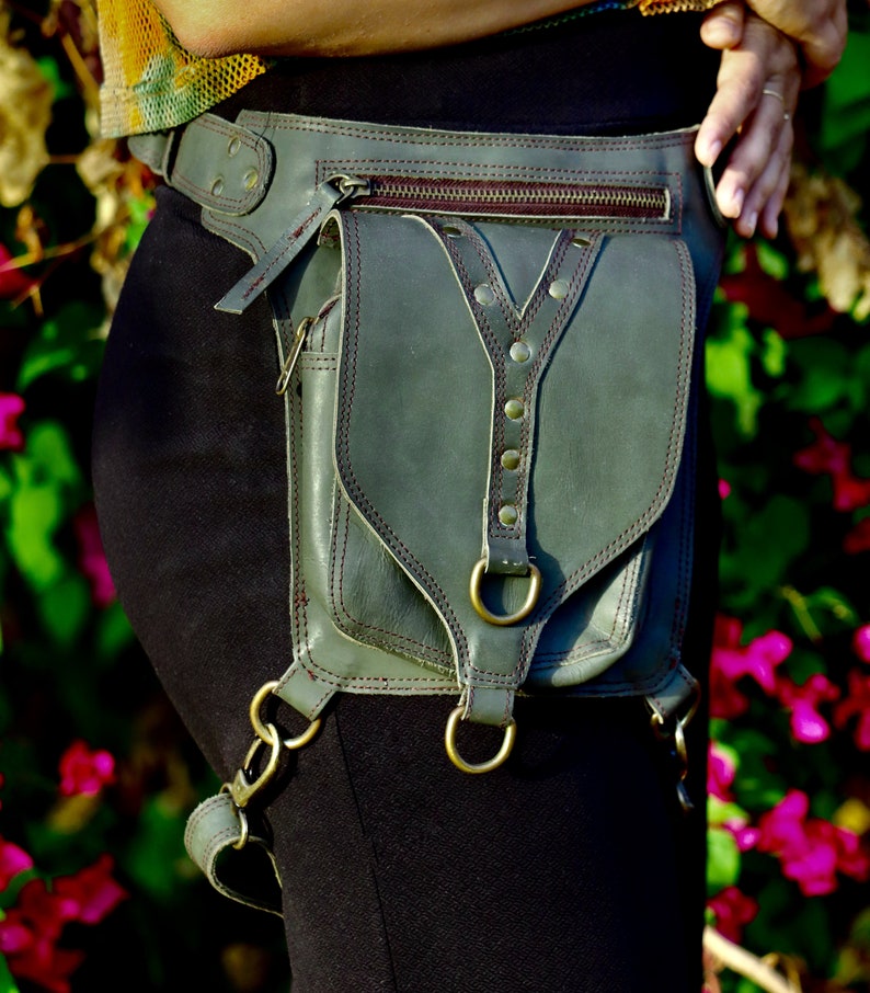 Leather Thigh Bag: Festival Utility Belt With Leg Strap - Etsy
