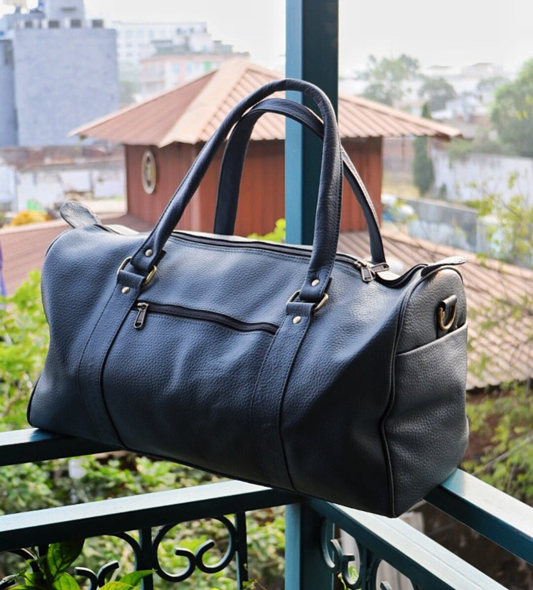 Genuine Leather Duffel Bag Weekender/overnight Leather Bag Large Travel ...