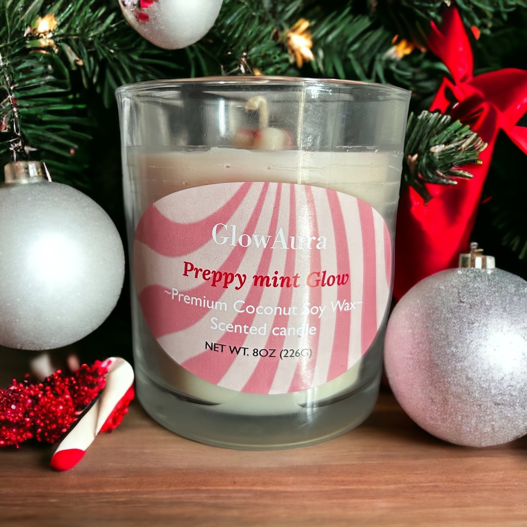 Preppy Mint Glow Candle Christmas Gift - Etsy