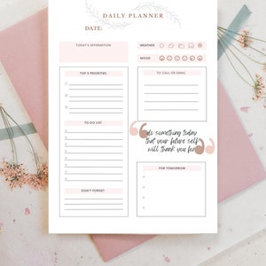 Daily Printable To-do Planner, Aesthetic Task Planner for the Day ...