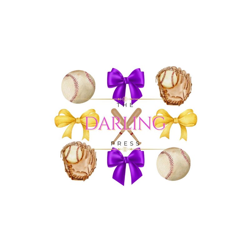 Purple and Gold Baseball Png - Etsy