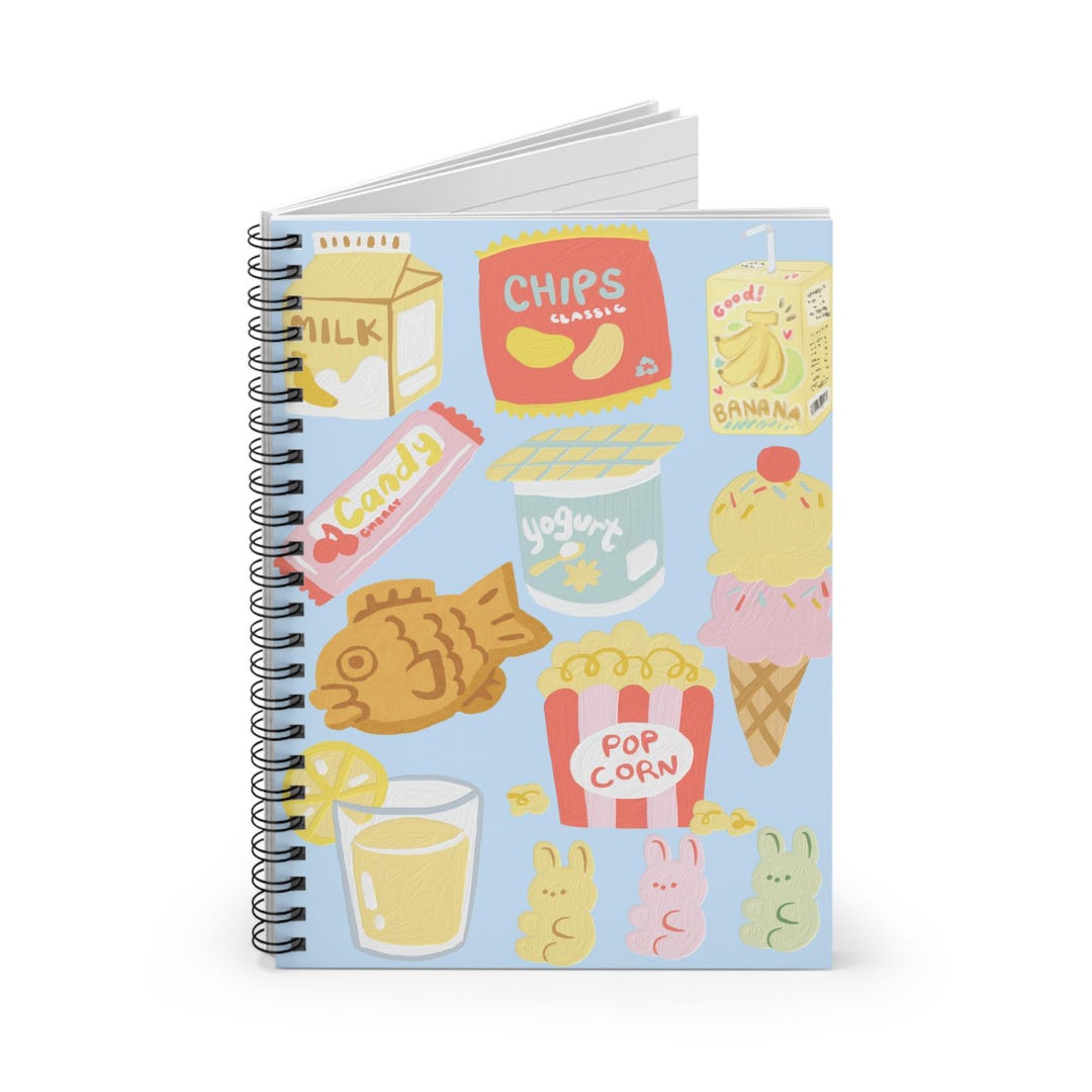 Snack-inspired Spiral Notebook Fun, Colorful Design for Students ...