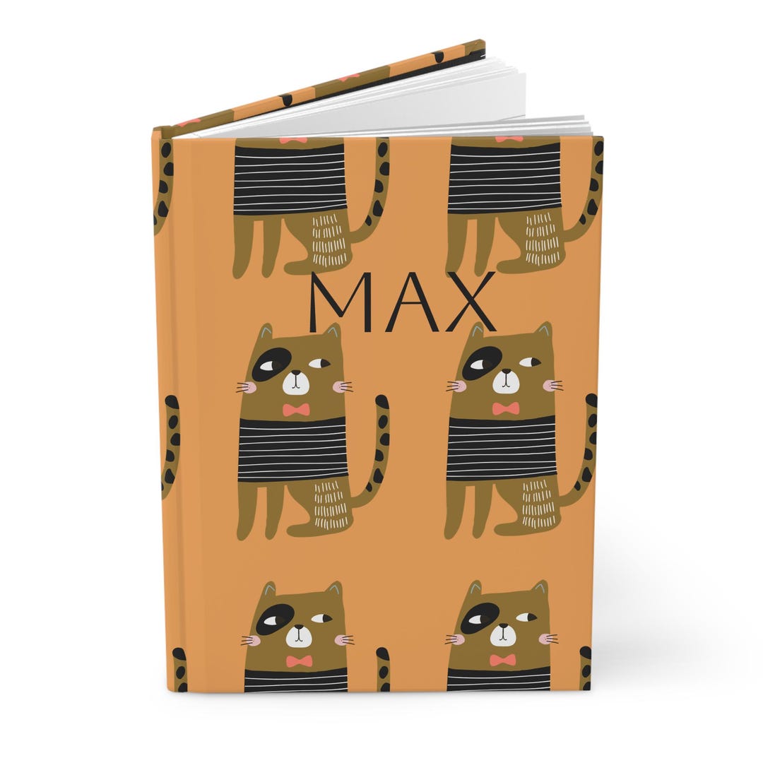 Diario de gato personalizado para niños, lindo cuaderno de animales ...