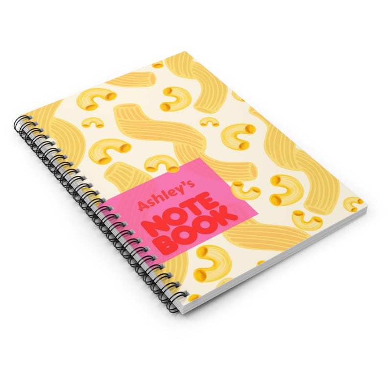 Personalized Pasta Notebook, Cute Spiral Notebook, Funny Gift for ...