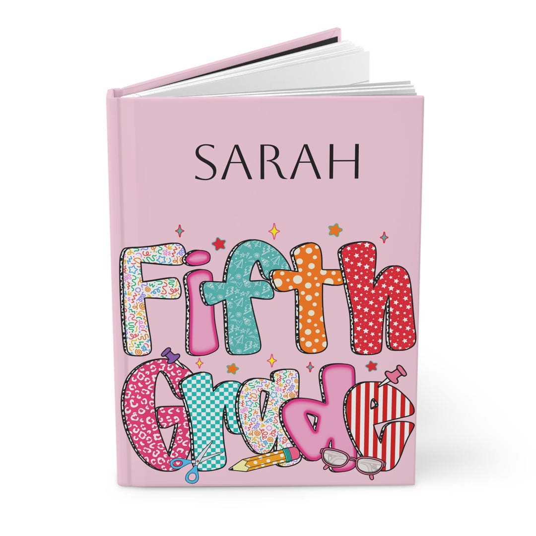 Personalized Fifth Grade Hardcover Notebook for Girls, Personalized ...