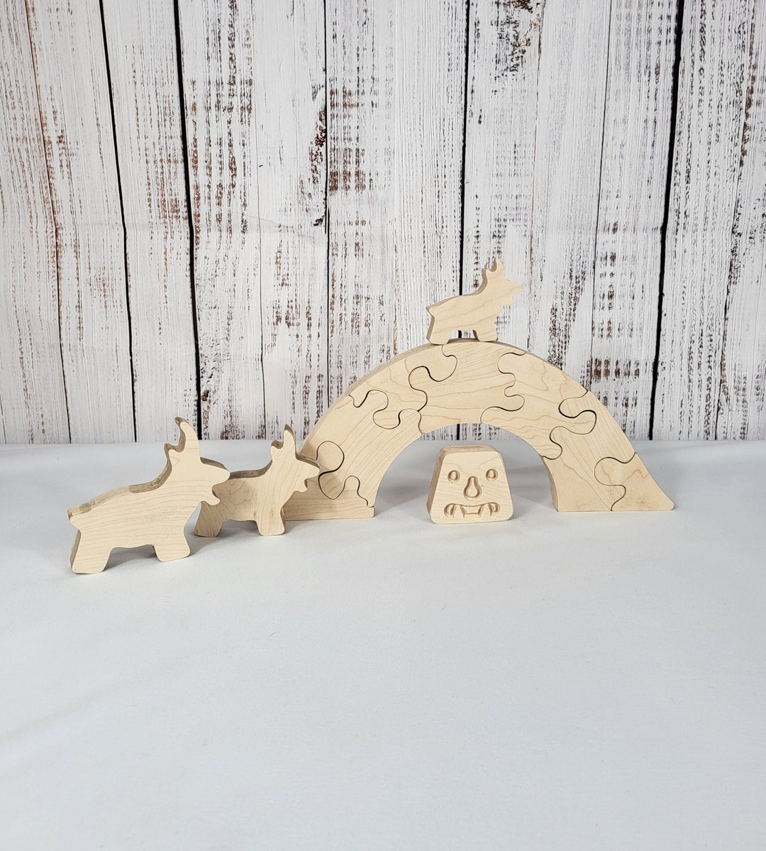 The Three Billy Goats Gruff Maple Set - Etsy