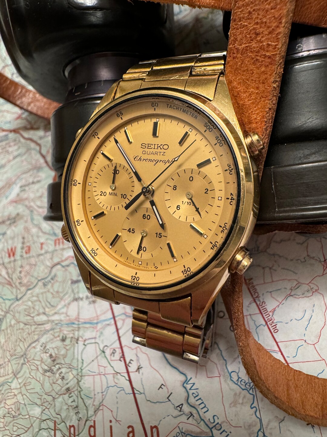 1987 Vintage Seiko 7A28-7029 Chronograph Gold Tone Mens Watch Great Condition - Etsy