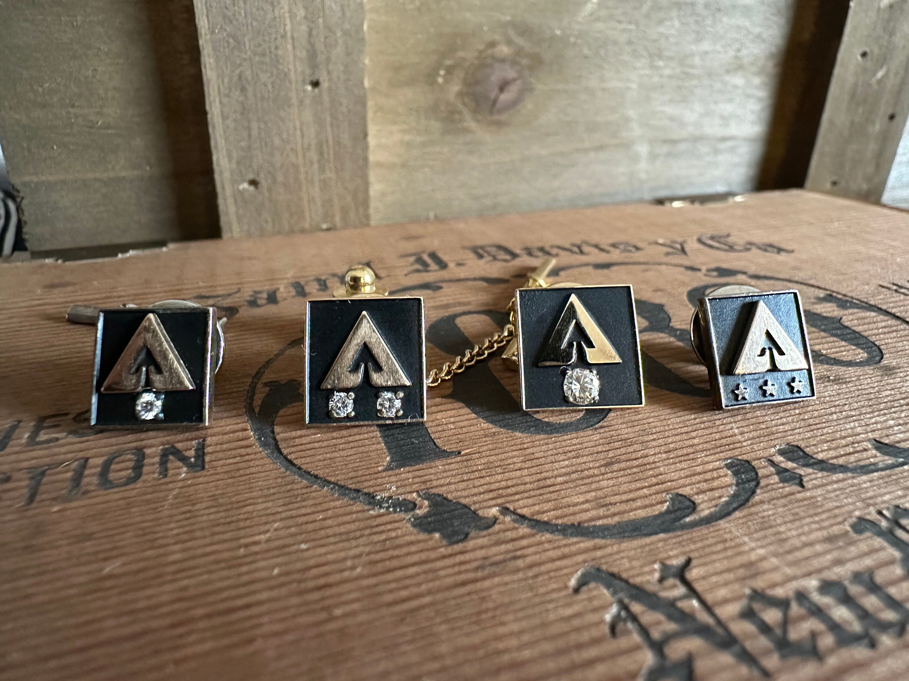 Weyerhaeuser 10k & 14k Gold Lapel Tie Pins With Diamonds by OC - Etsy