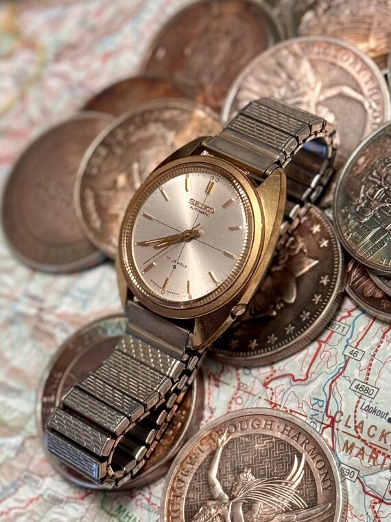 Vintage Seiko 1969 Men’s Automatic Watch Cross Hair D… - Gem