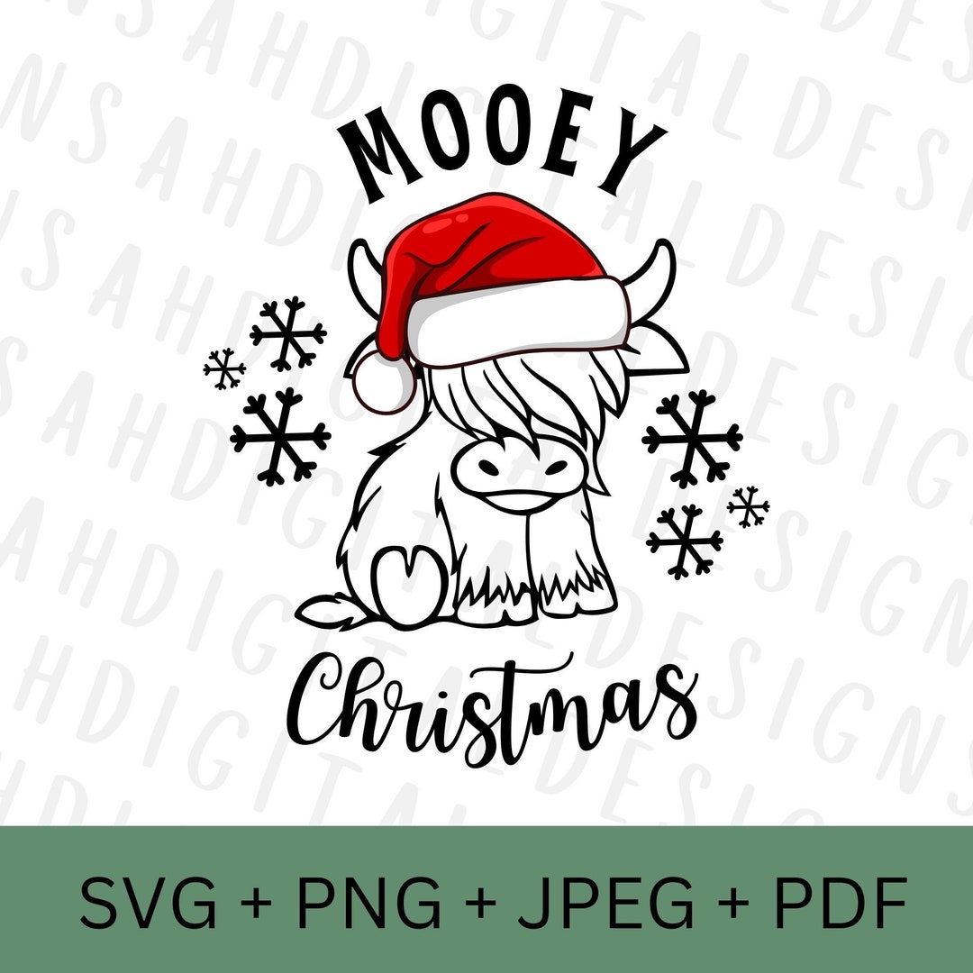 Mooey Christmas Svg, Christmas Cow Svg, Christmas Cow Sign Svg ...