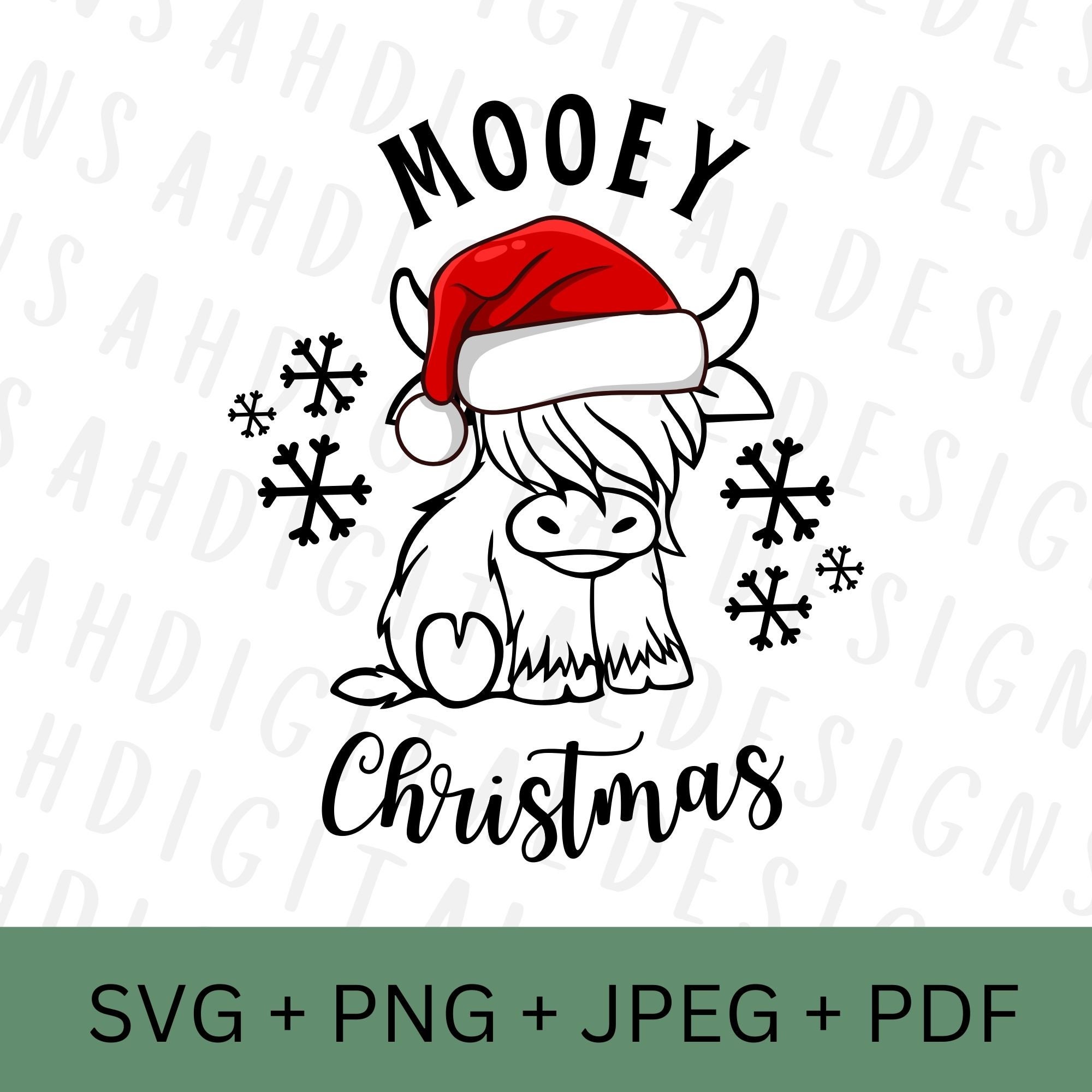 Mooey Christmas Svg, Christmas Cow Svg, Christmas Cow Sign Svg ...