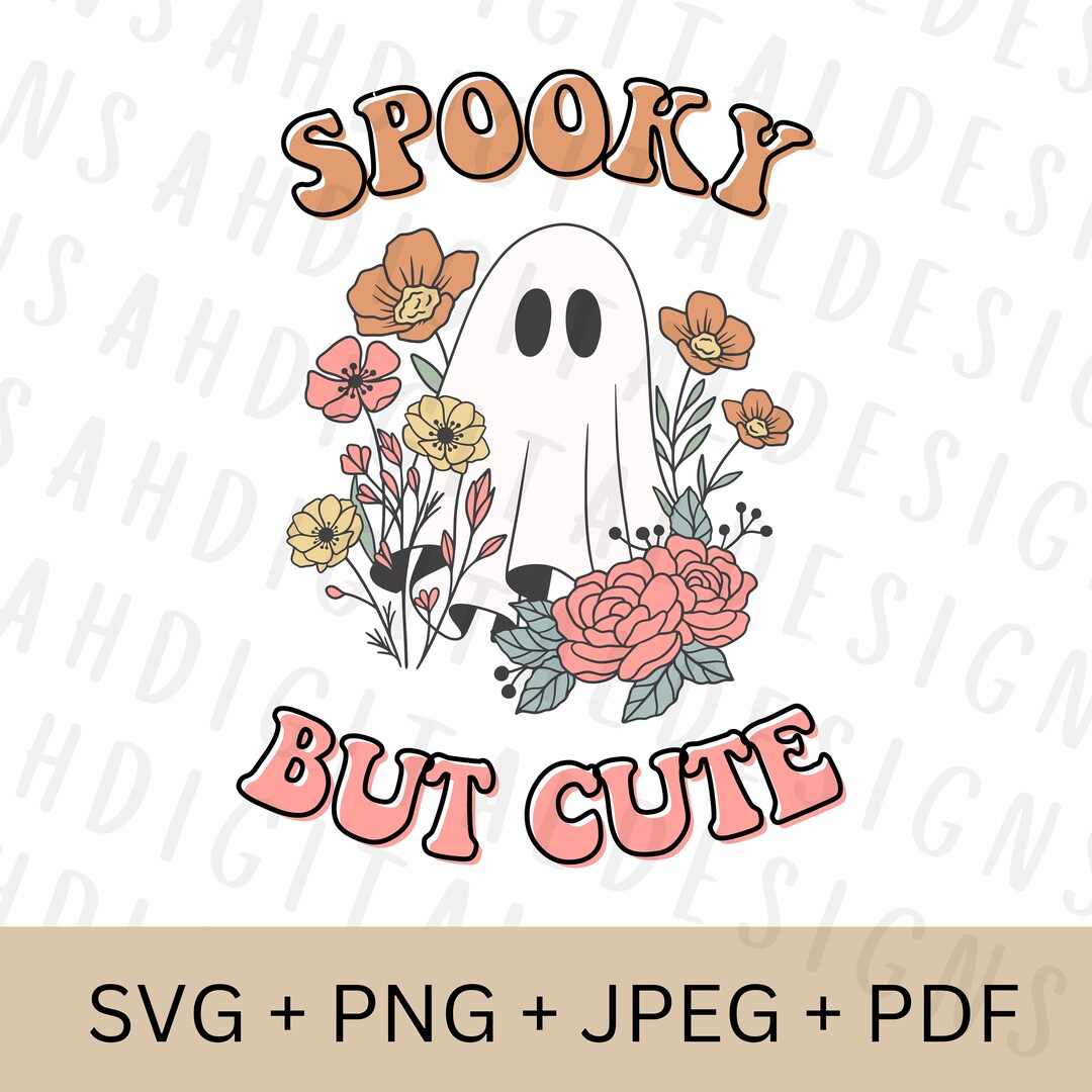 Flower Ghost Spooky but Cute Cute Flower Ghost Svg-png Cute Ghost Svg ...