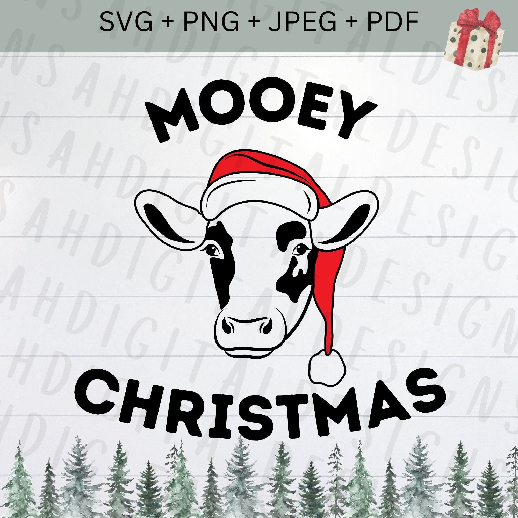 Cow Svg Christmas Cow Svg Christmas Cow Sign Svg Christmas - Etsy