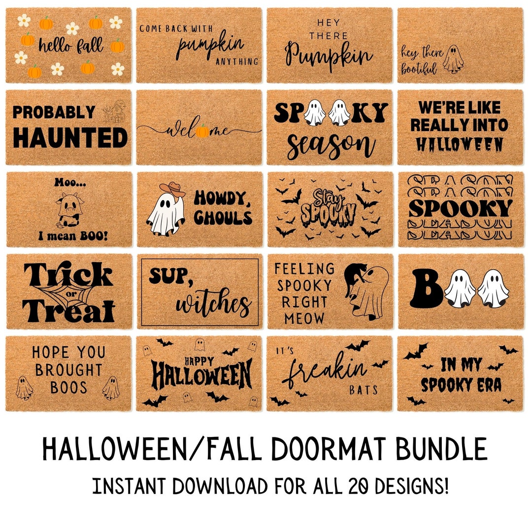 Halloween Doormat SVG Bundle Halloween Door Mat Designs Digital Instant ...