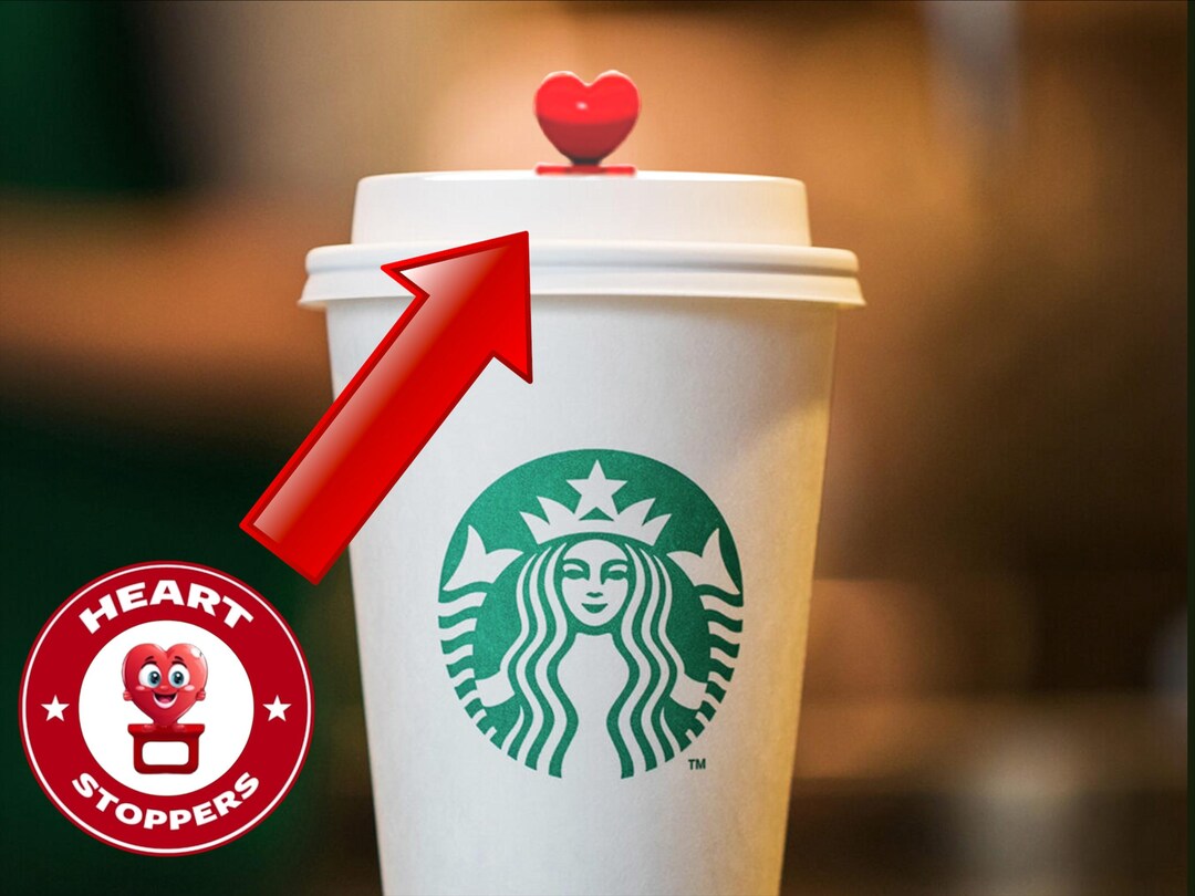 Heart Stoppers Hot & Cold Reusable Coffee Stoppers. Set of 2, Includes ...