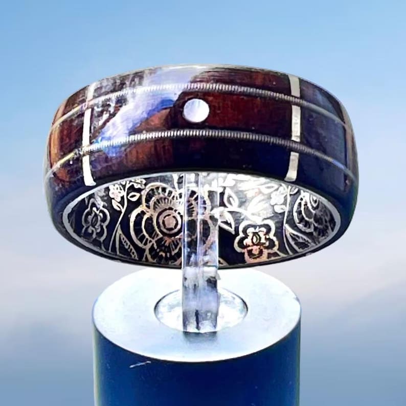 Guitar Fretboard Wood Ring, African Blackwood, Mother of Pearl Fret ...