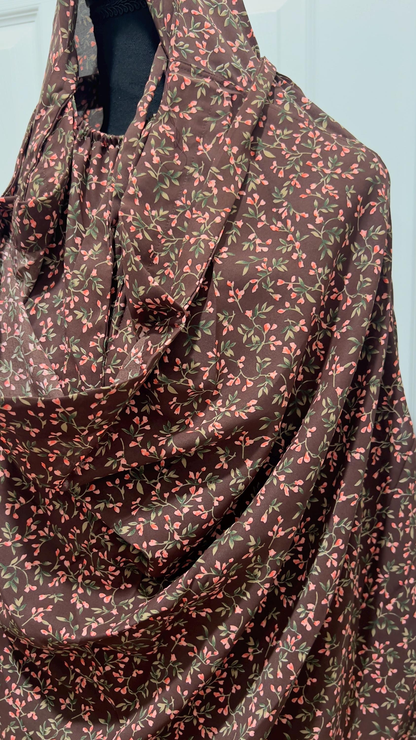 Floral One-piece Jilbab Khimar: Udhu-friendly Prayer Robe - Etsy