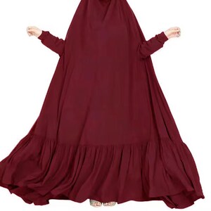 Elegant Nida One-piece Jilbab: Dubai Turkish Modest Prayer Dress With ...