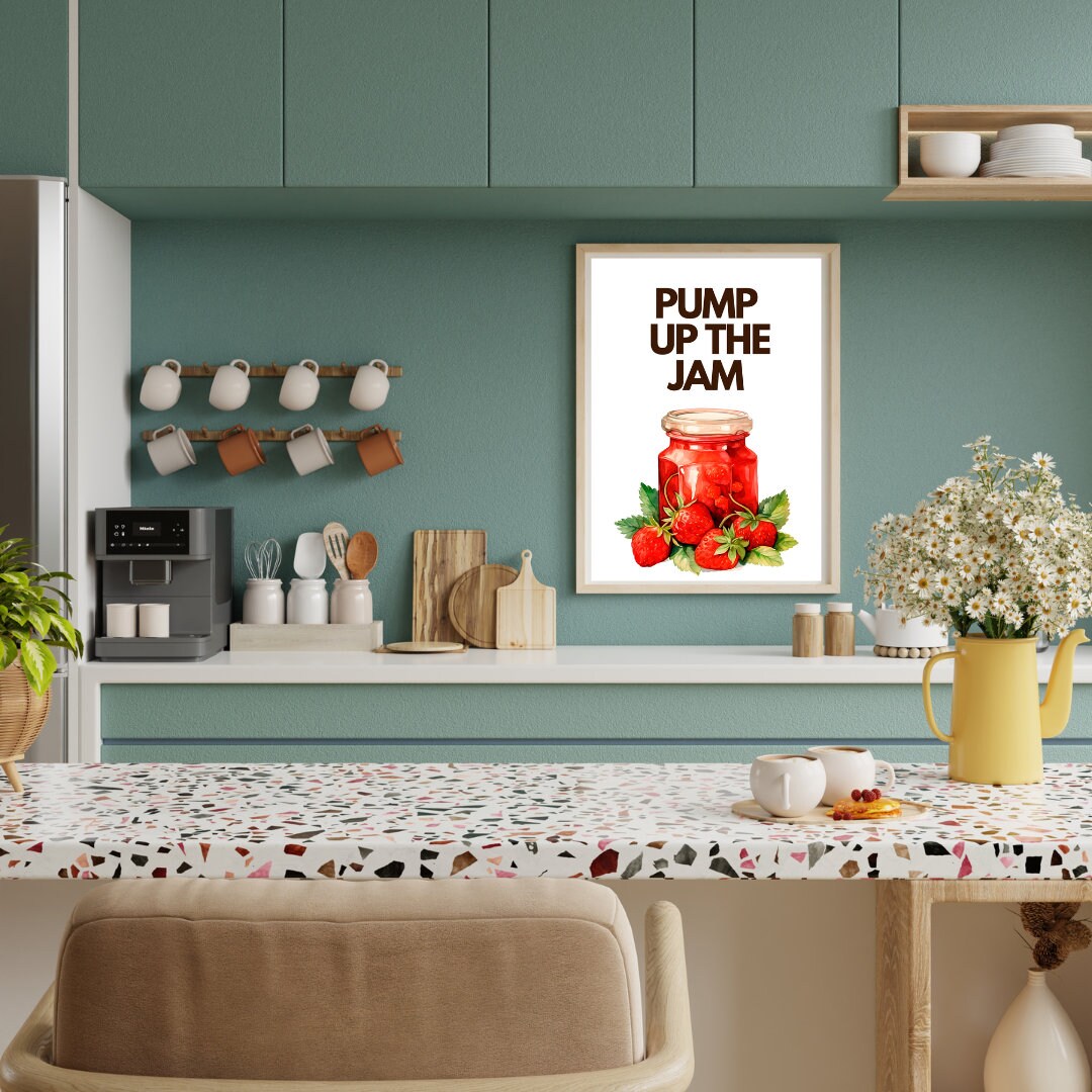 Pump up the Jam Kitchen Wall Art. Kitchen Quote. Kitchen Wall Art. A4 ...