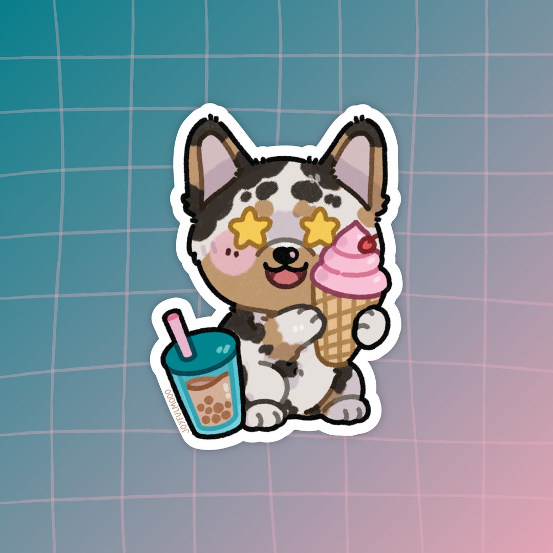 Sweet Treat: Merle Corgi, Merle Tan Corgi, Corgi Sticker, Corgi Ice ...