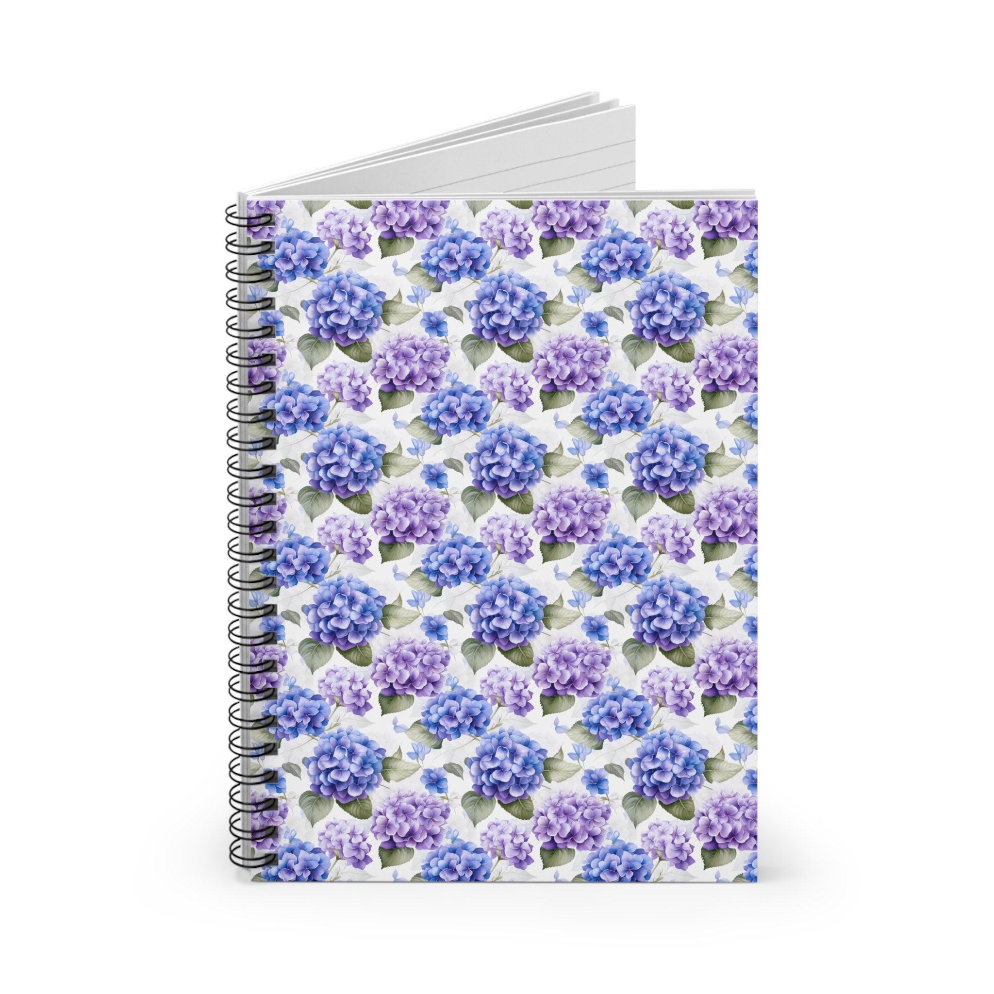 Hydrangea Garden Spiral Notebook Floral Spiral Notebook Journal With ...