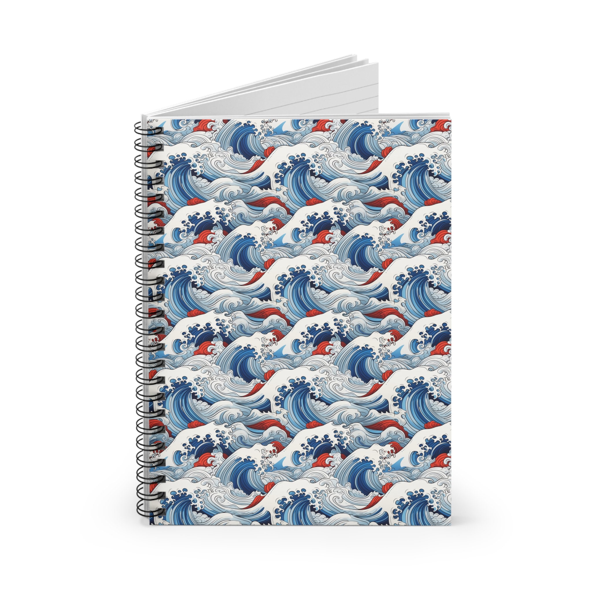 Wave Spiral Notebook, Asian Wave Journal, Tidal Wave Diary, Powerful ...
