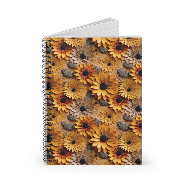 Sunflower Journal, Papercraft Flower Notebook, Sunflower Garden Diary ...