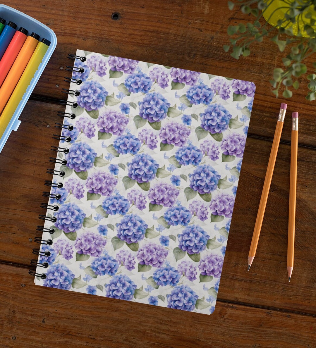 Hydrangea Garden Spiral Notebook | Floral Spiral Notebook | Journal ...