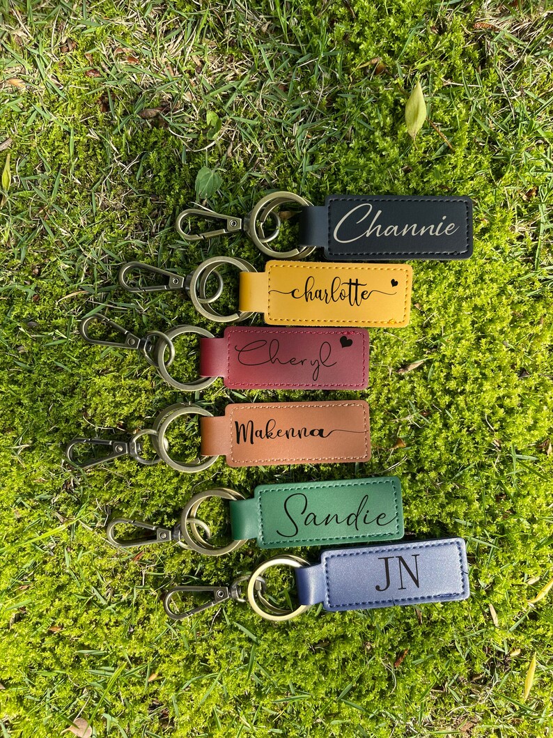 Personalized Leather Keychain,anniversary Gift,customized Keychain ...