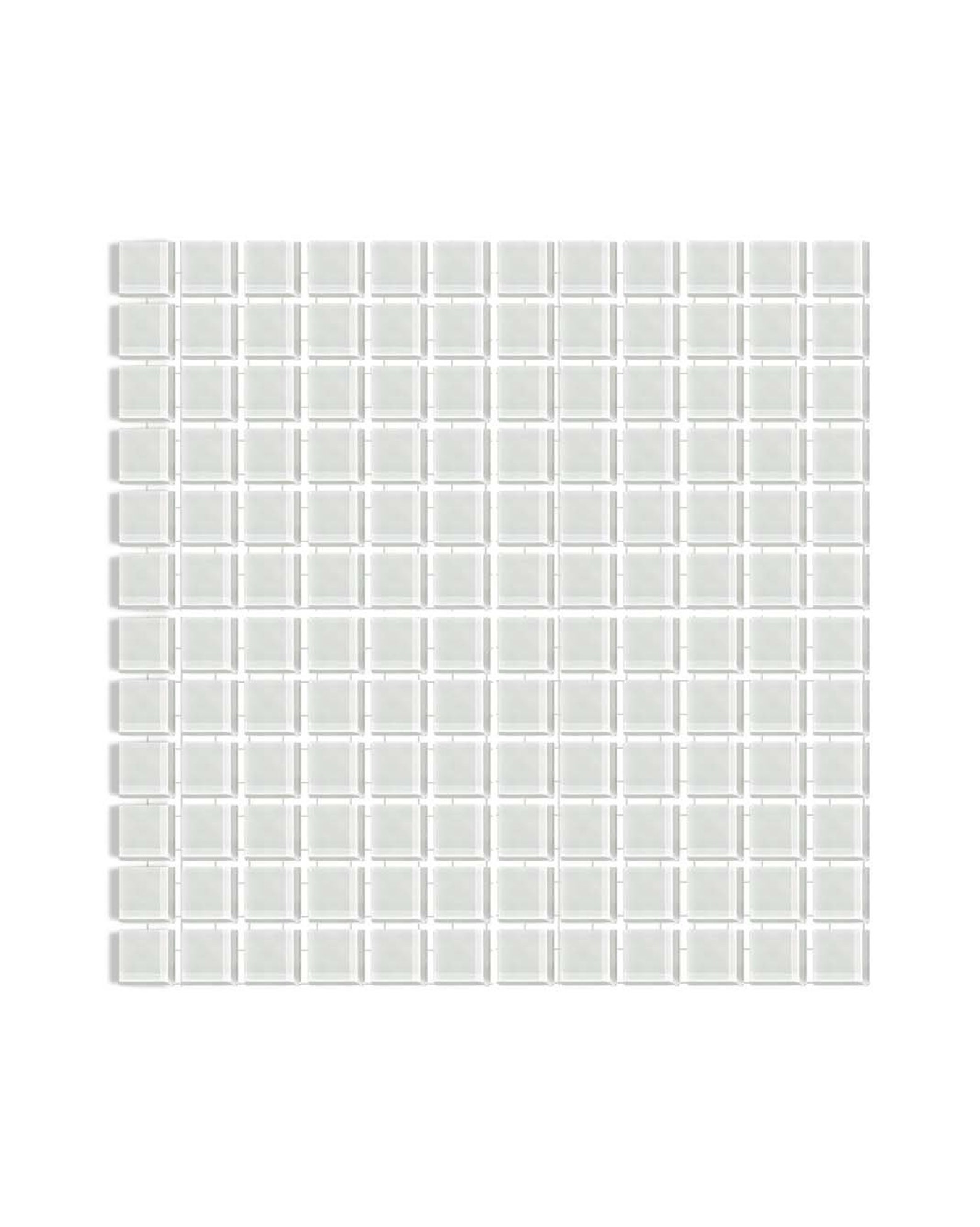 White Mosaic Tile Sheet, Gloss Glass Tiles, Square Tiles, 0.875 X 0.875 ...